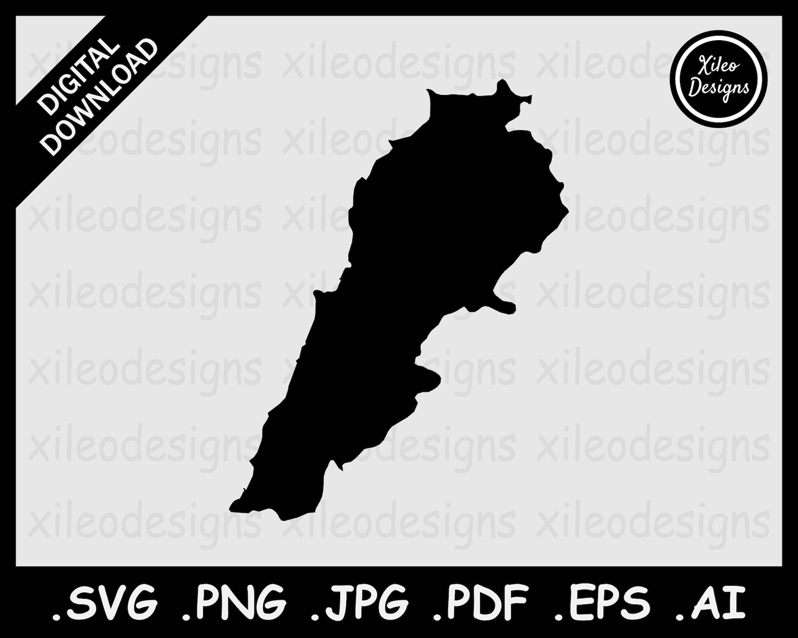 Lebanon Map SVG Lebanese Country National Border Boundary - Etsy