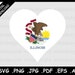 Illinois Heart Flag SVG, IL USA Love Shape Flag, State Icon Clipart ...