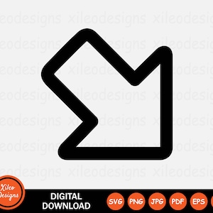 Bottom Right Arrow Line Icon SVG Down Under Path Point Png Jpg Eps Ai ...