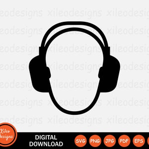 Headphone SVG Wearing Over Head Muffler Ear Protection Music Sign ...