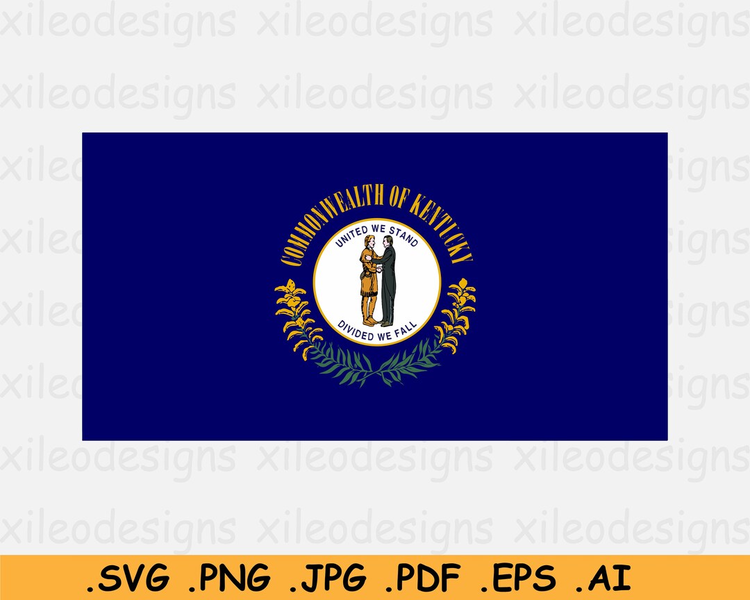 Kentucky Flag SVG - KY USA U.S State Banner, American United States of ...