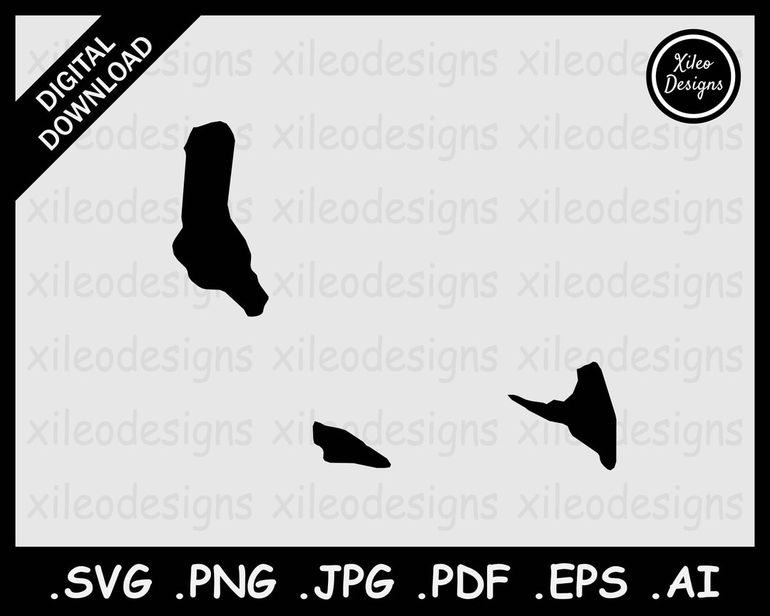 Comoros Map SVG, Comorian Country National Border Boundary, Black ...