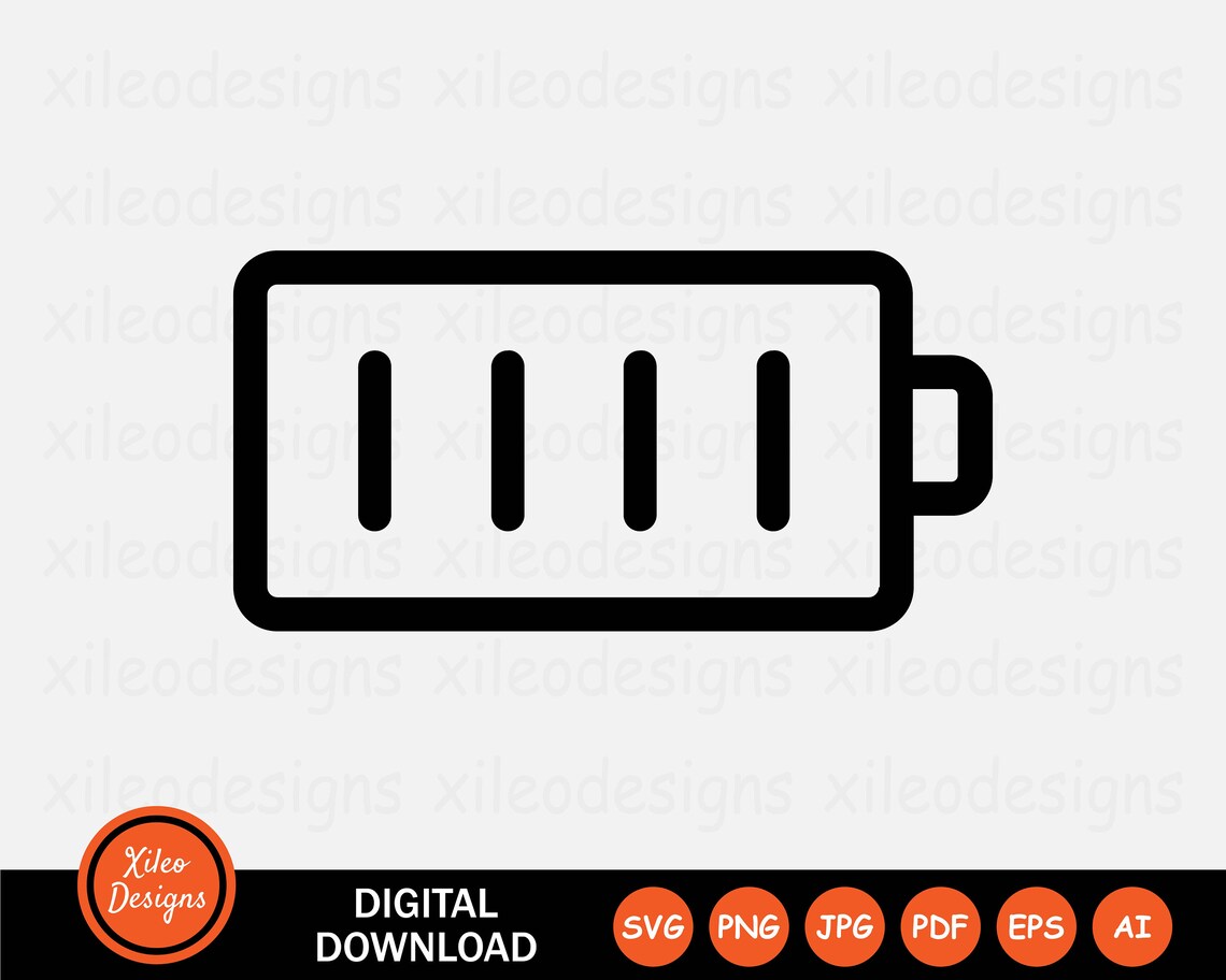 Full Battery Icon SVG Fully Charged Charging Electricity Status Level ...