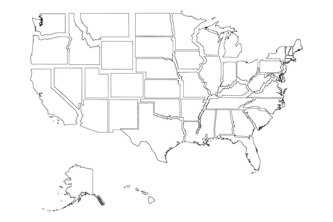 50 Individual State Maps United States of America American USA US Set ...