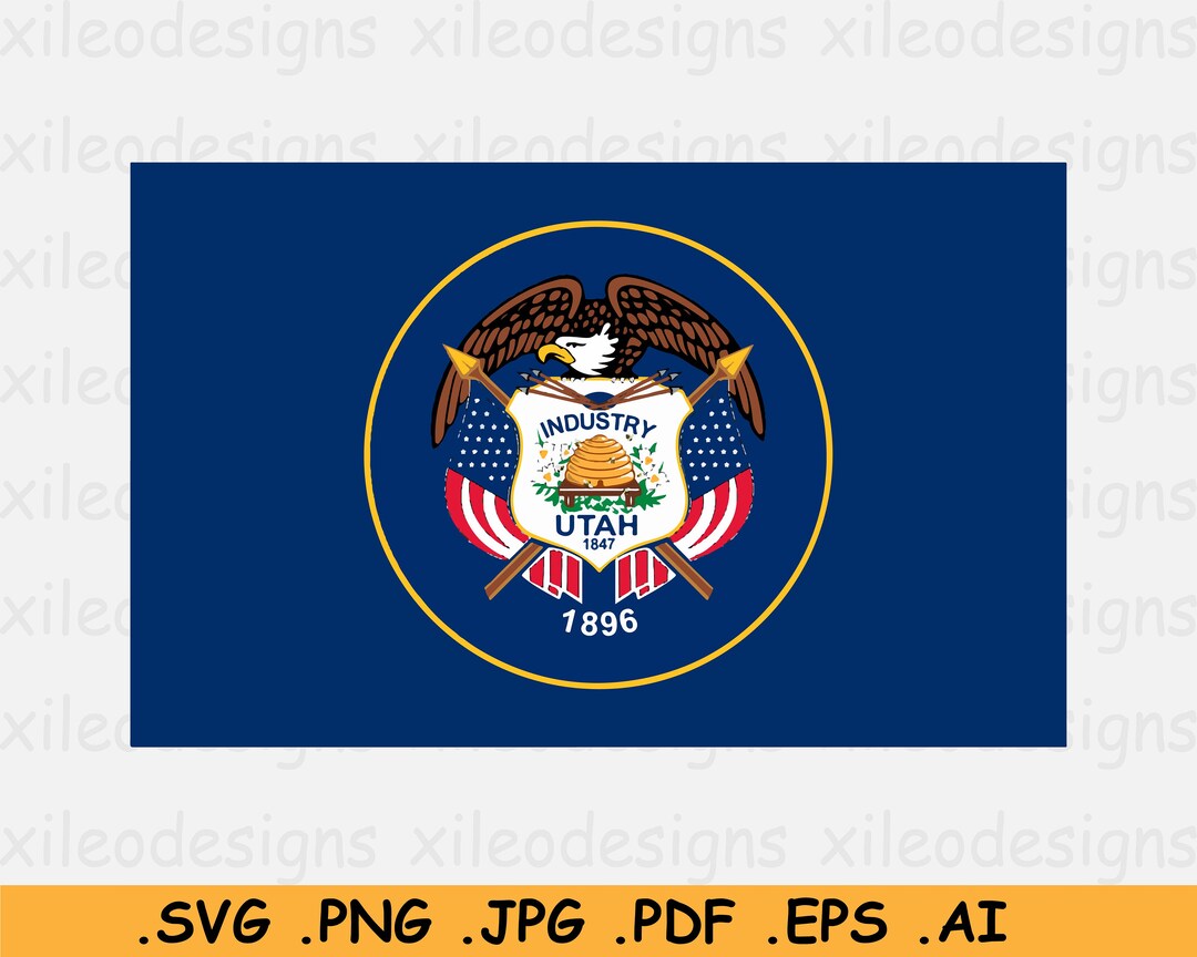 Utah Flag SVG - UT US Usa State Banner, American United States of ...