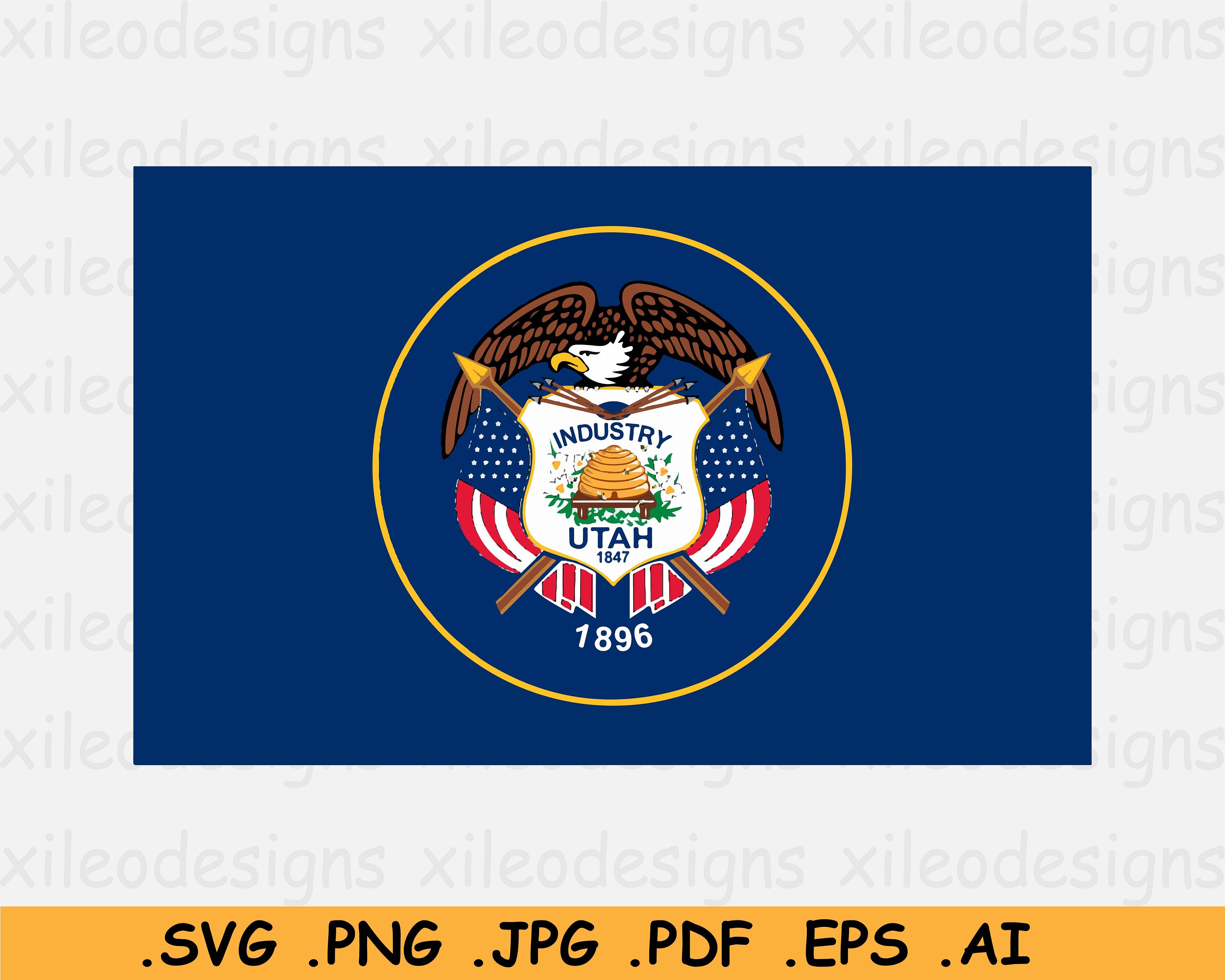 Utah Flag SVG UT US Usa State Banner American United States - Etsy