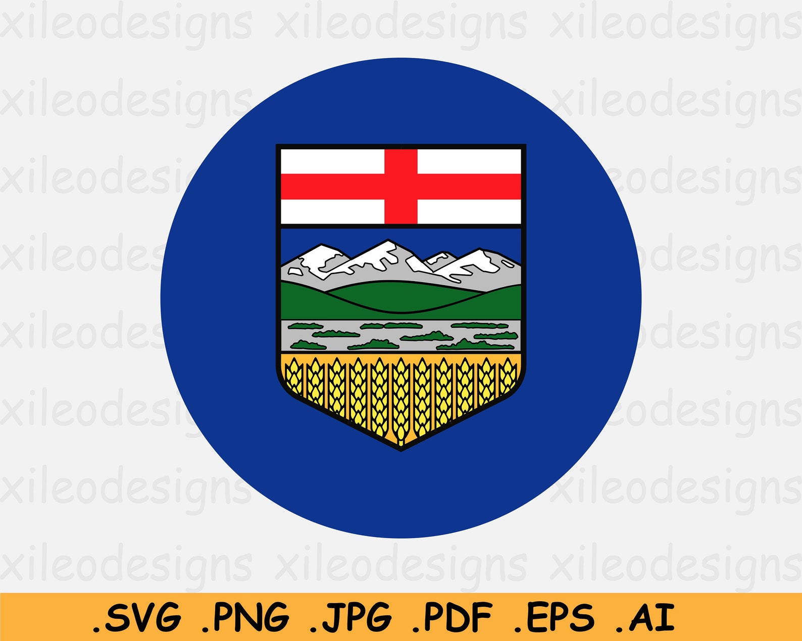 Alberta SVG AB Round Flag SVG Canada Province Circular | Etsy