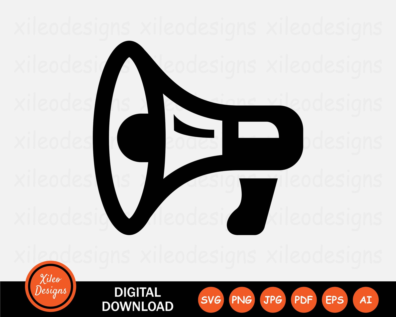 Megaphone Icon SVG Loudspeaker Speaker Bullhorn Message Graphic Vector ...