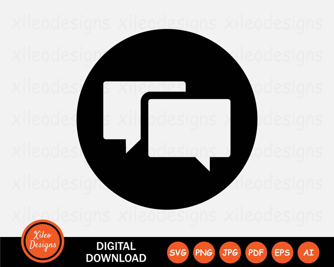 Conversation Circular Icon SVG Round Chat Box Comment Sign Symbol ...