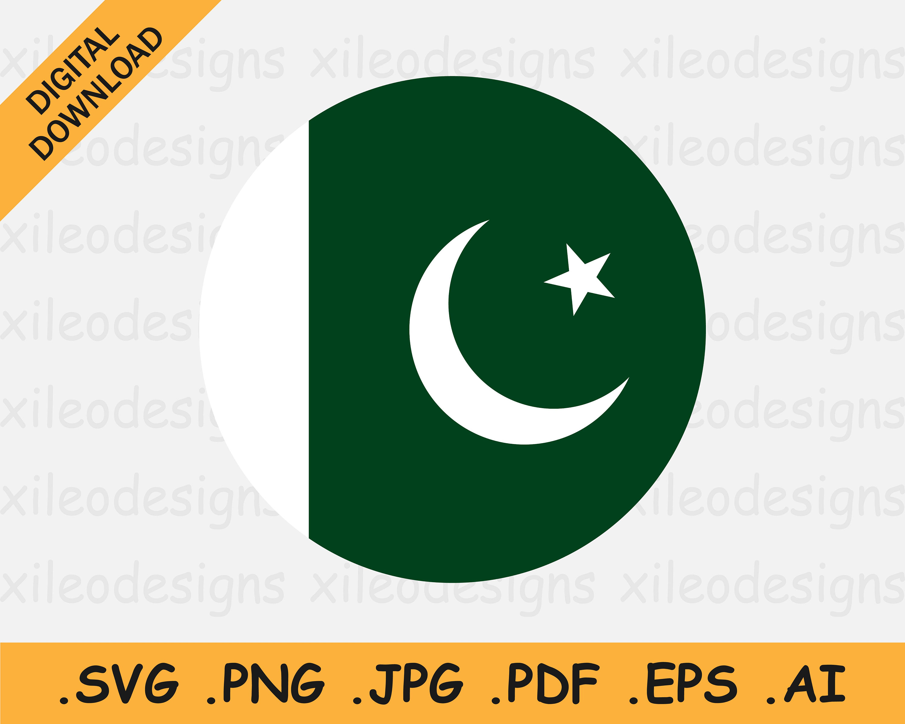 Pakistan Round Flag SVG Pakistani Circular Banner National - Etsy UK
