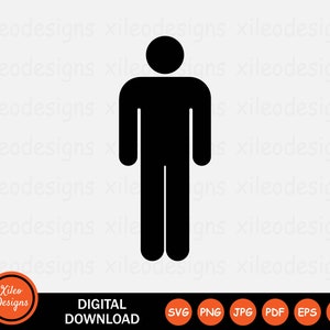Stick Figure Person Icon Man Human Male Bathroom Toilet Graphic Vector ...