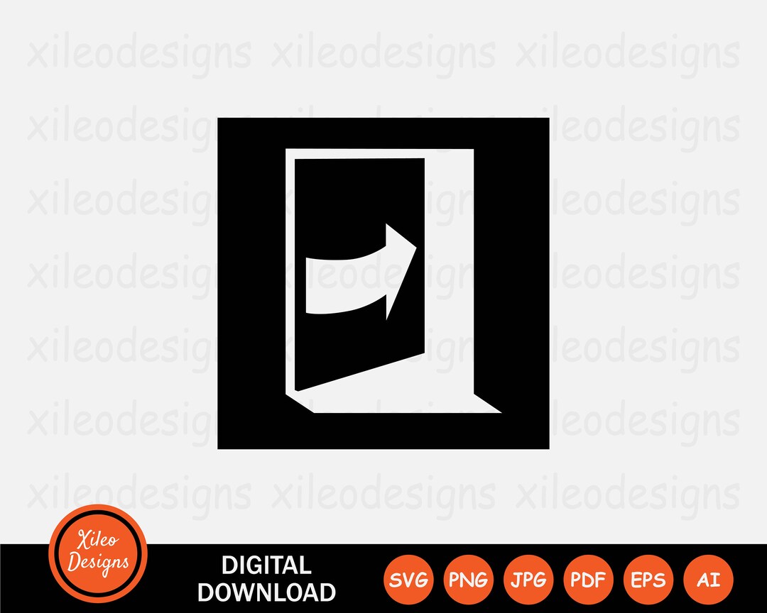 Push Door Open Right Side Opening Exit Escape Signagesign Symbol Icon ...