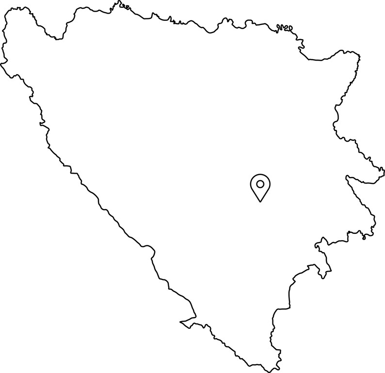 Sarajevo Bosnia and Herzegovina Map Capital City Country - Etsy