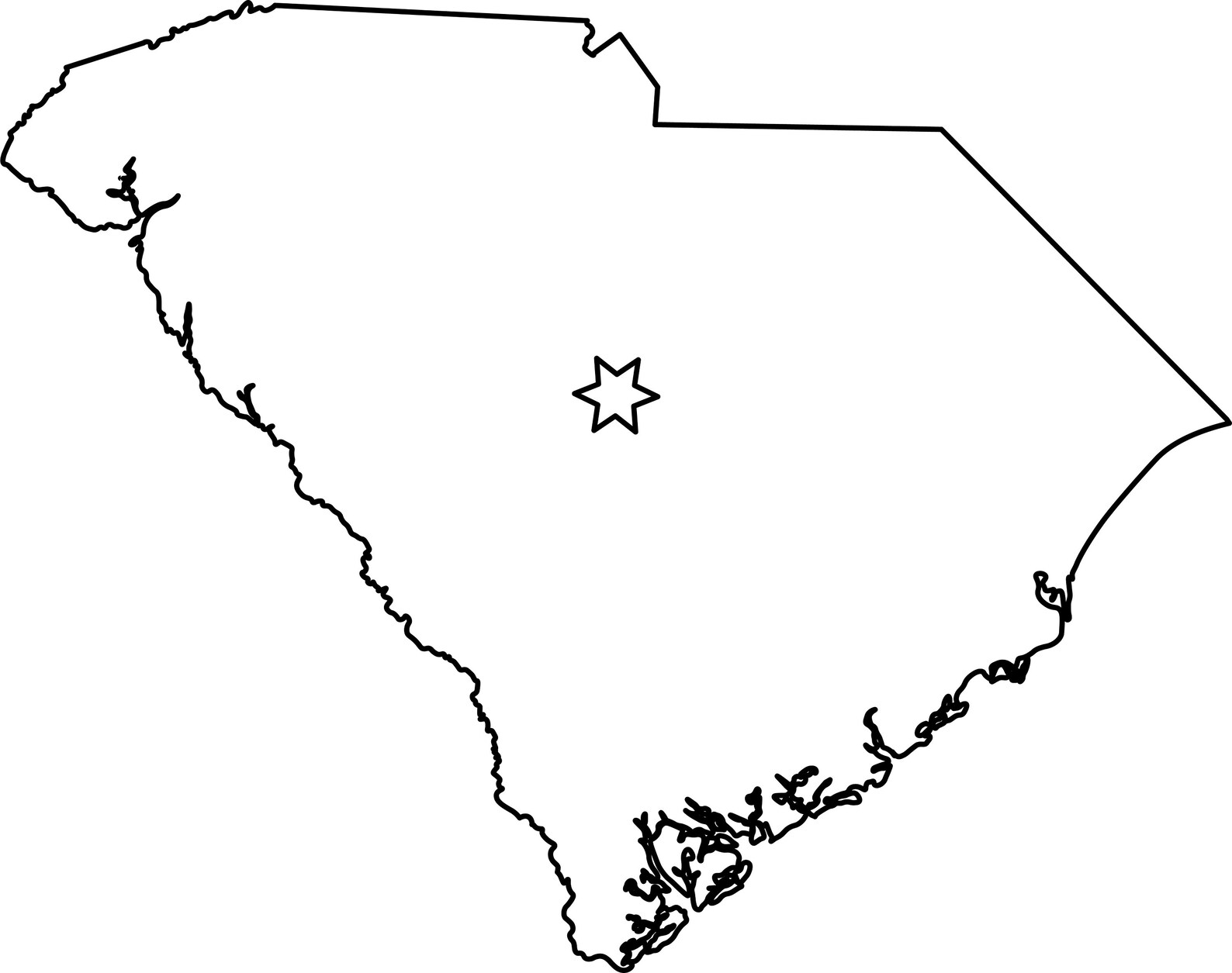 Columbia South Carolina SC Capital City Position auf einer State Map ...