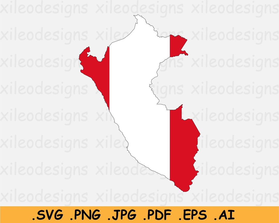 Peru Map Flag SVG, Peruvian Cricut Cut File, Country Nation Silhouette ...