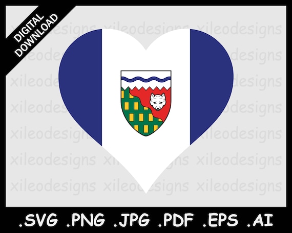 Northwest Territories Heart Flag SVG NT Canadian Province | Etsy