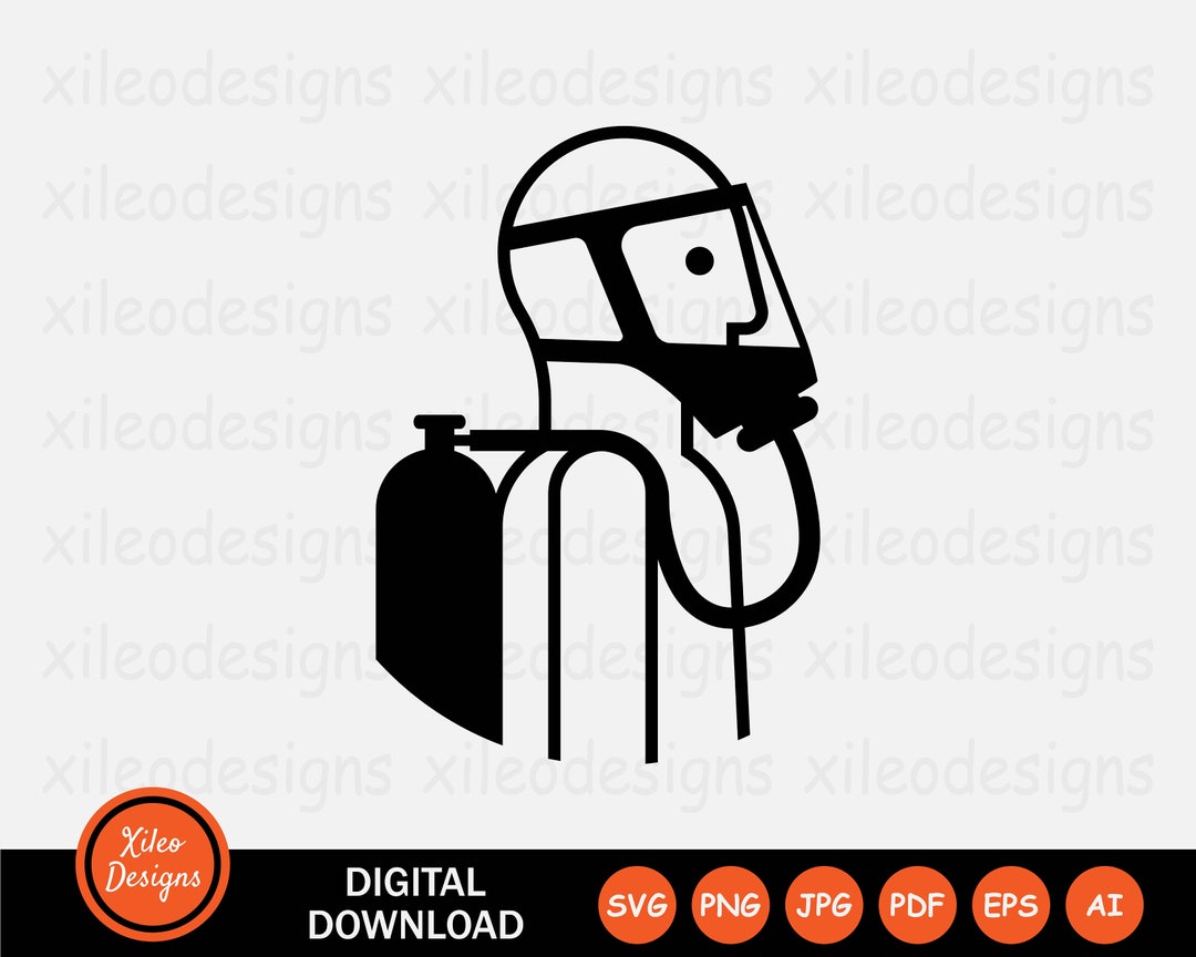 Self-contained Breathing Apparatus SVG Full Face Mask Oxygen Symbol ...