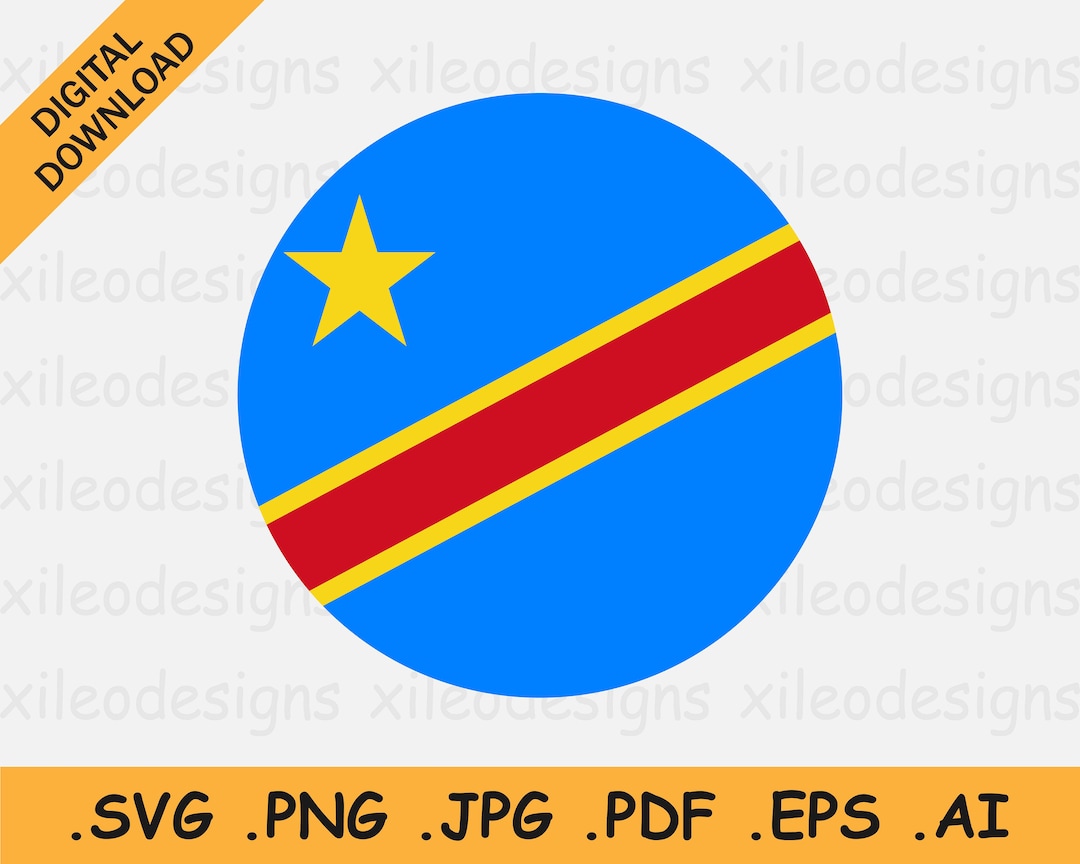 Democratic Republic of the Congo Round Flag SVG - National Circular ...