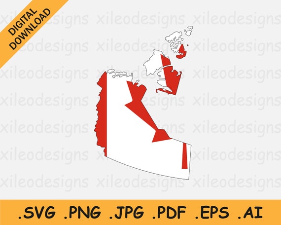 Northwest Territories Map Canada Flag SVG Canadian Territory - Etsy