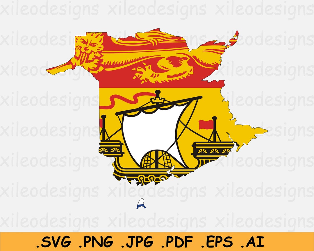 New Brunswick Map Flag SVG - NB Canada Canadian Province Territory ...