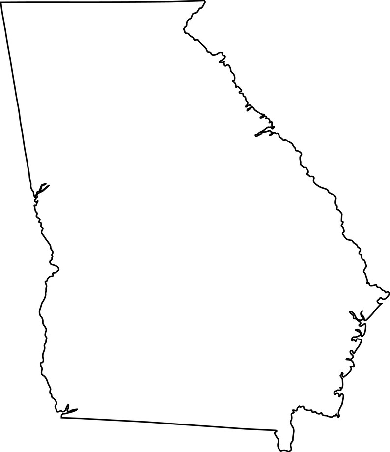 Georgia Map SVG GA USA United States of America us Black | Etsy