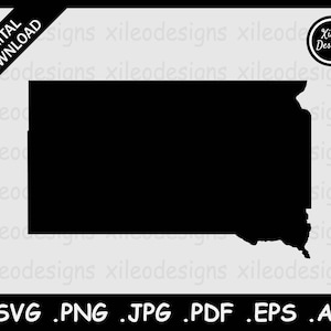 South Dakota Map SVG, SD USA State Boundary Border, South Dakotan ...