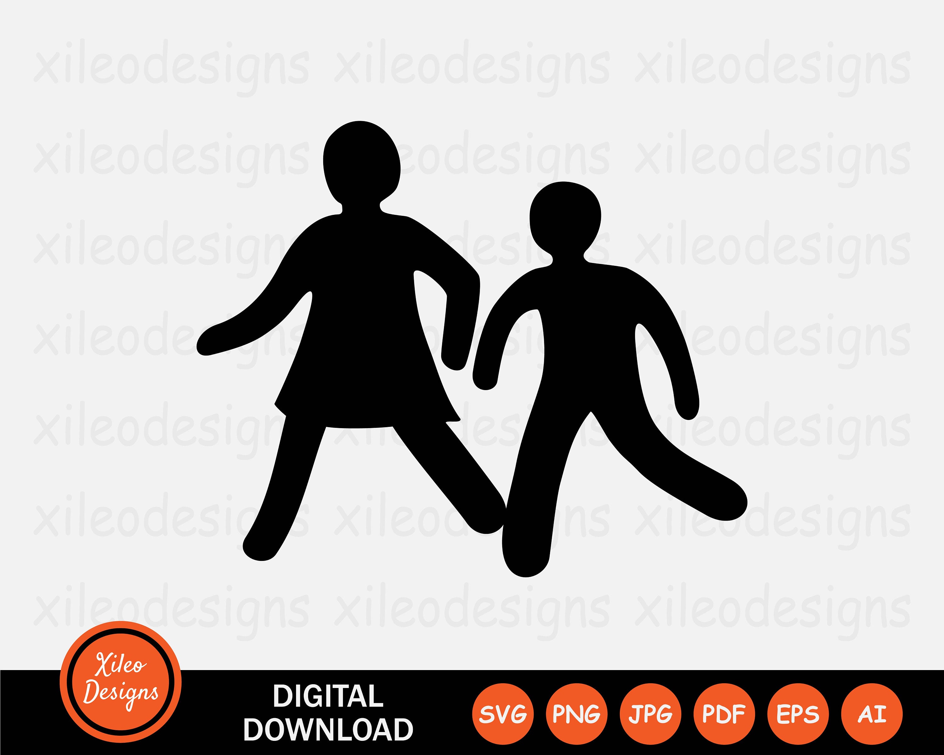 Children Icon SVG Child Kid Kids Play Playing Pedestrian Crossing ...