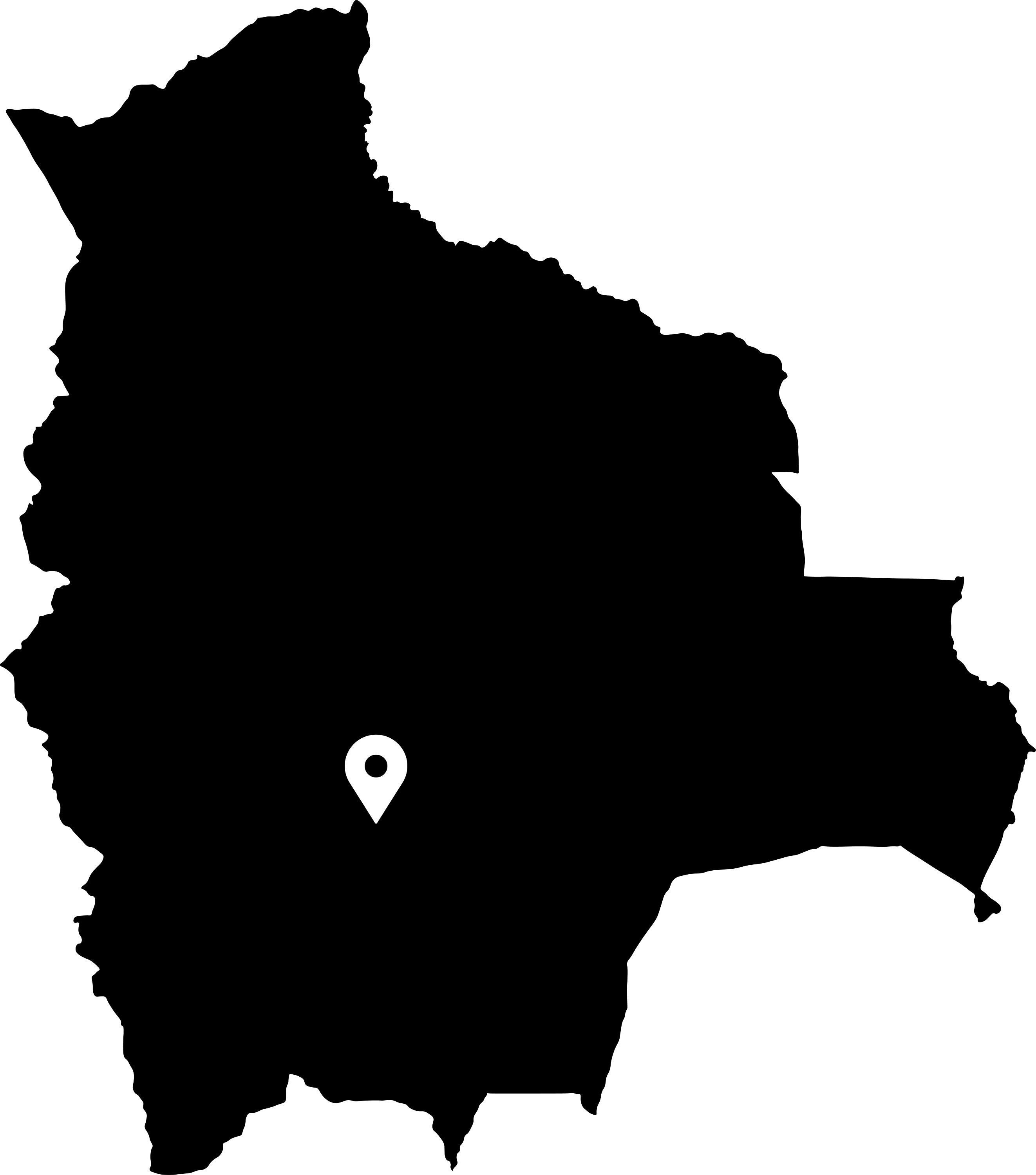 Sucre Bolivia Map Capital City Country Location Pin Black White ...