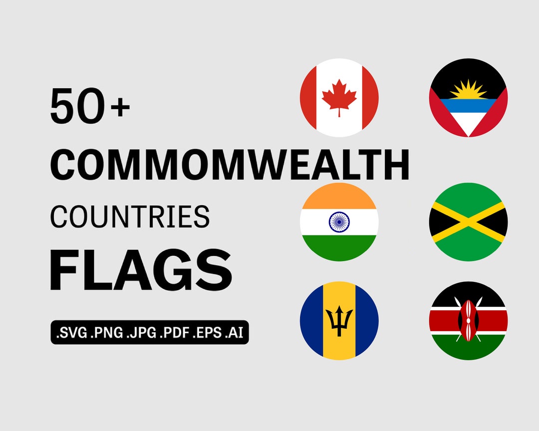 Commonwealth Countries Circular Flags SVG, Round Flag Member Country ...