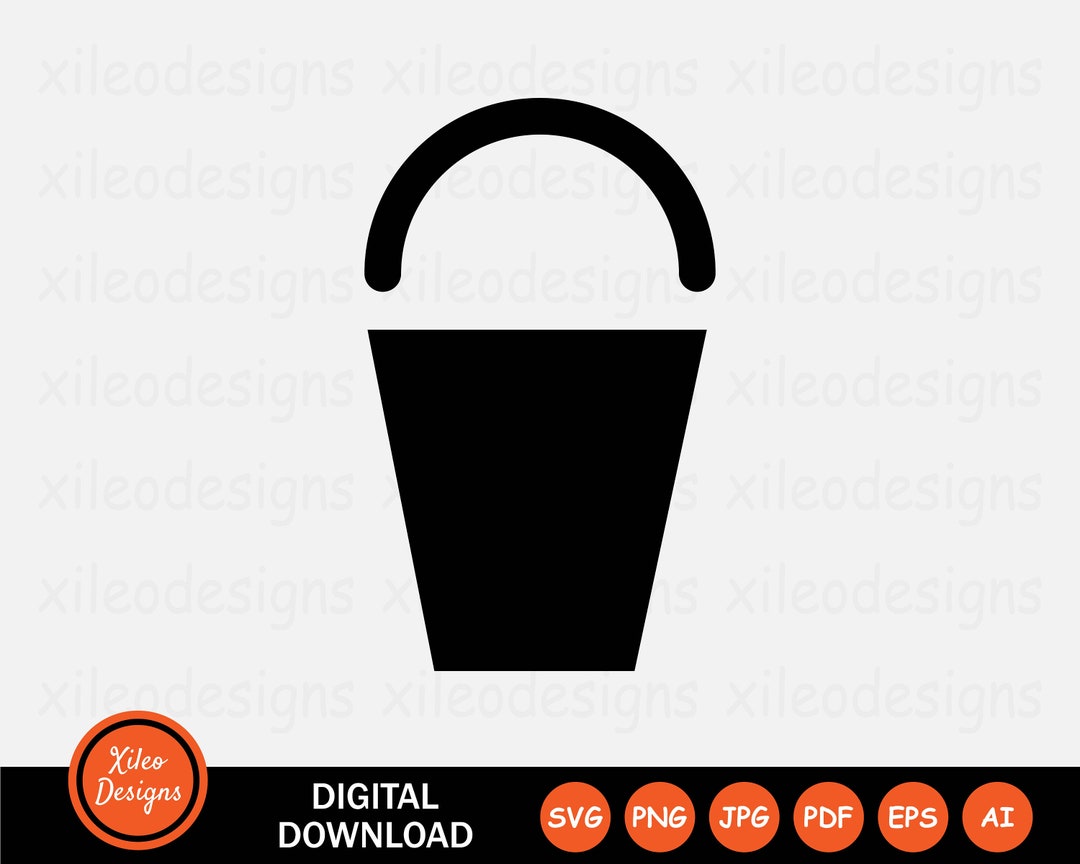 Bucket Icon SVG Pail Water Container Trash Garbage Can Graphic Vector ...
