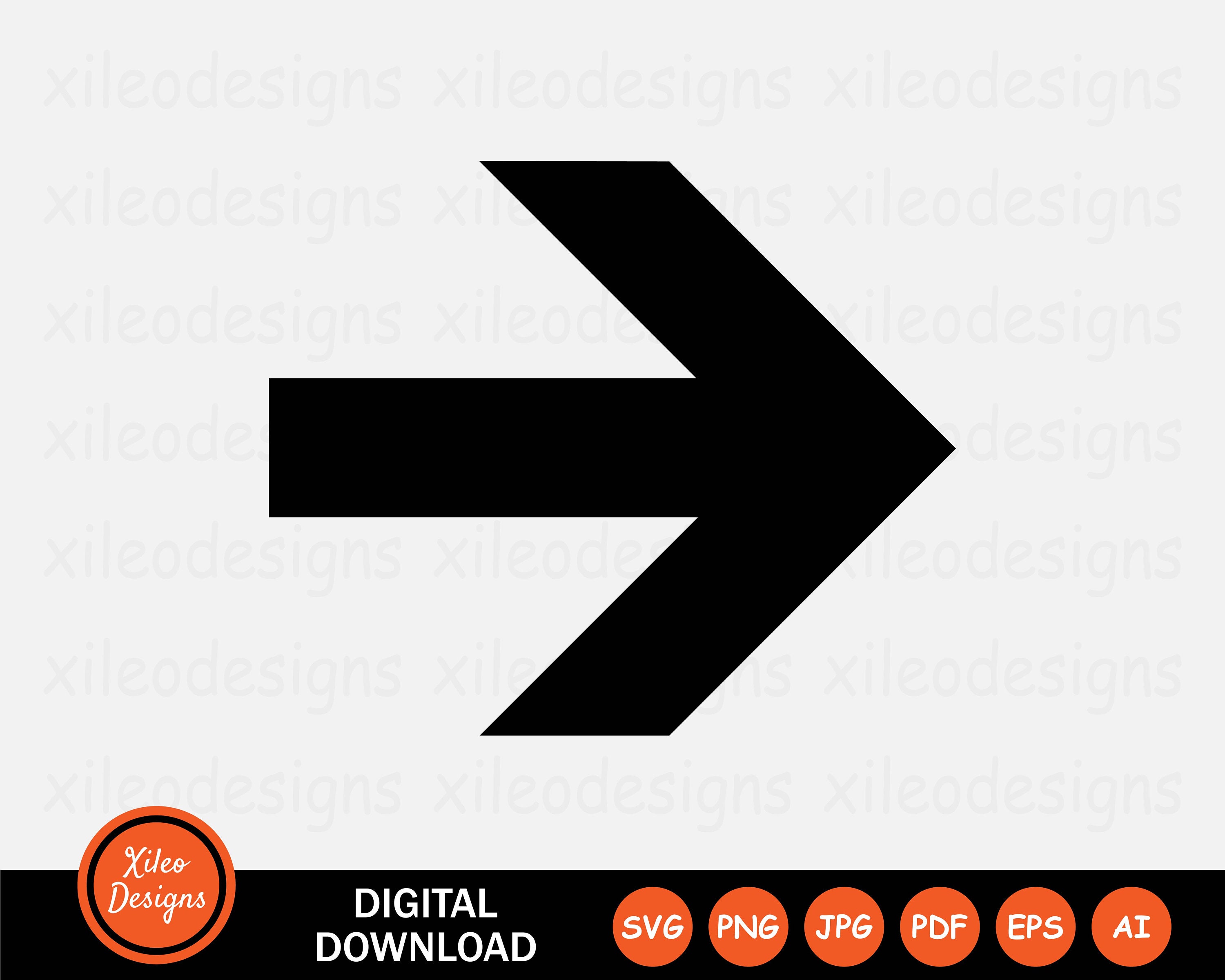 Right Arrow Point Icon SVG Route Navigation Path Skip Graphic Vector Clipart Sign Symbol Cricut ...