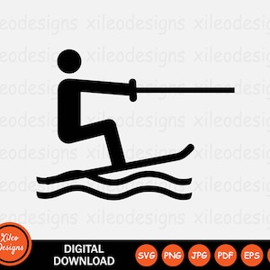 Wakeboarding Icon SVG - Wake Boarding Extreme Water Sports Activity ...