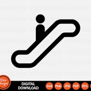 Escalator Icon SVG Moving Stairs up Down Floor Steps Png Jpg Eps Ai Pdf ...