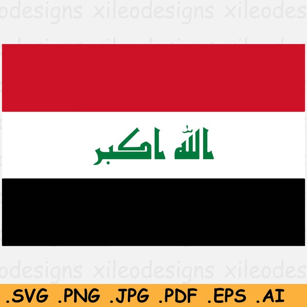 Iraq Flag Vector - Etsy