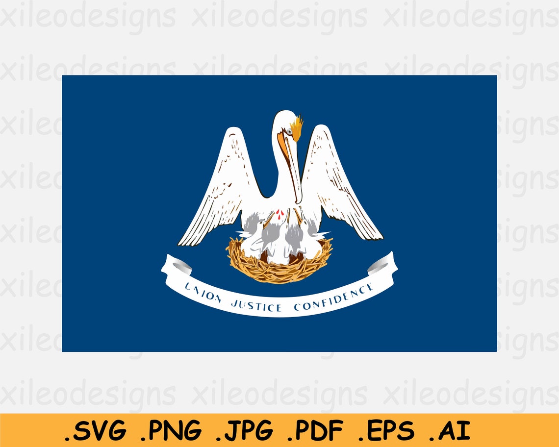 Louisiana Flag SVG LA USA U.S State Banner American United - Etsy