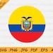Ecuador SVG, Round Flag SVG, Ecuadorian Circular Banner, National ...