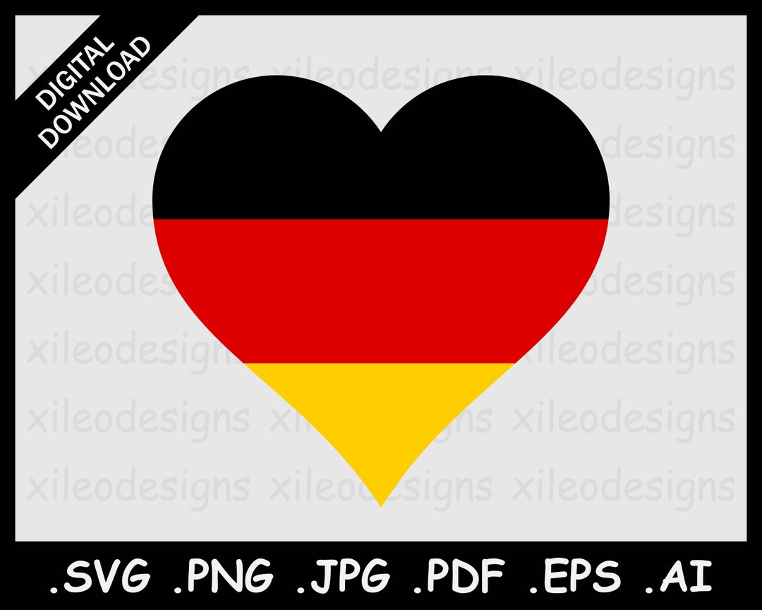 Germany Heart Flag SVG, German Love Shape Banner, National Nation ...