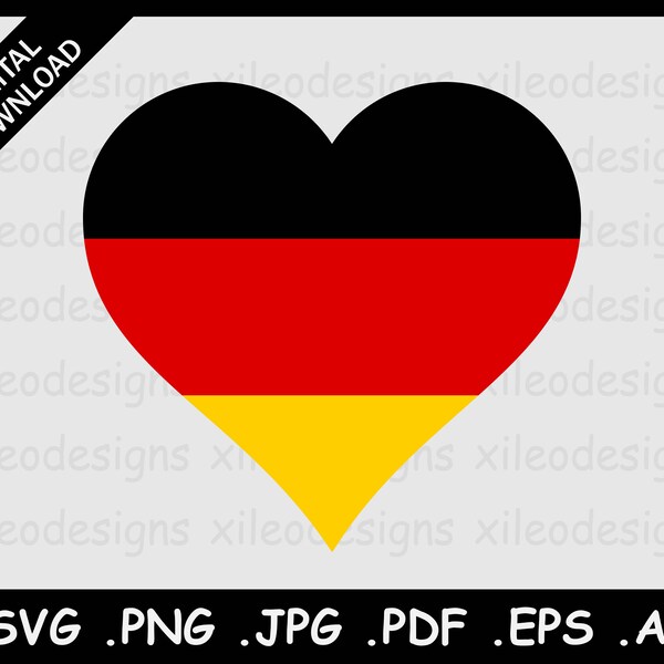 German Flag Heart Svg - Etsy