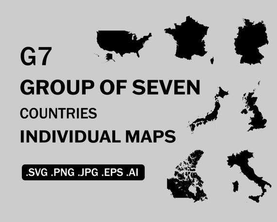 Individual G7 Member Countries Maps SVG Country Nation | Etsy