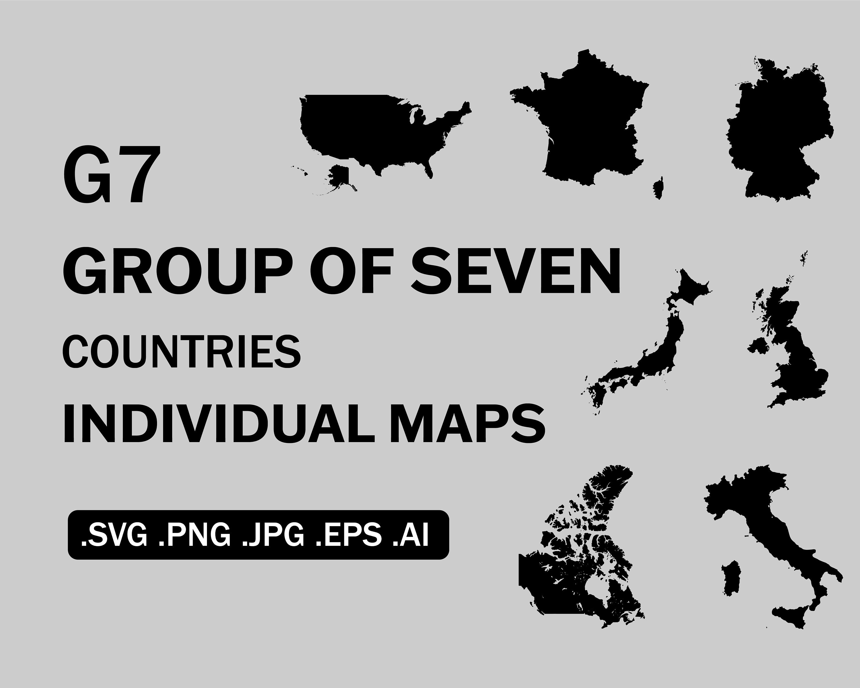 Individual G7 Member Countries Maps SVG Country Nation - Etsy