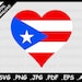 Puerto Rico Heart Flag SVG, Puerto Rican Province Love Shape Flag ...