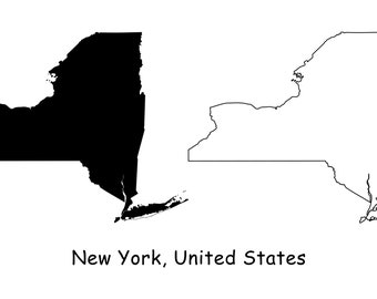 New York Map Svg - Etsy