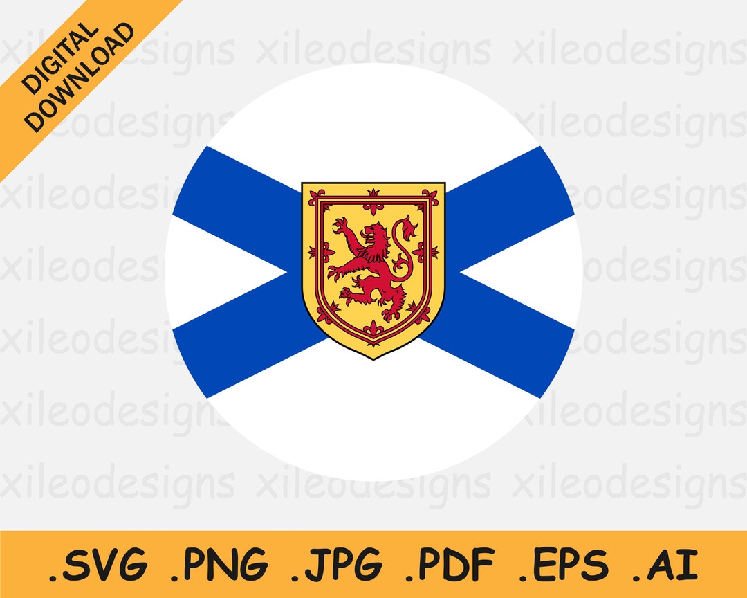 Nova Scotia SVG, Round Flag SVG, Canada Province Circular Circle Banner ...