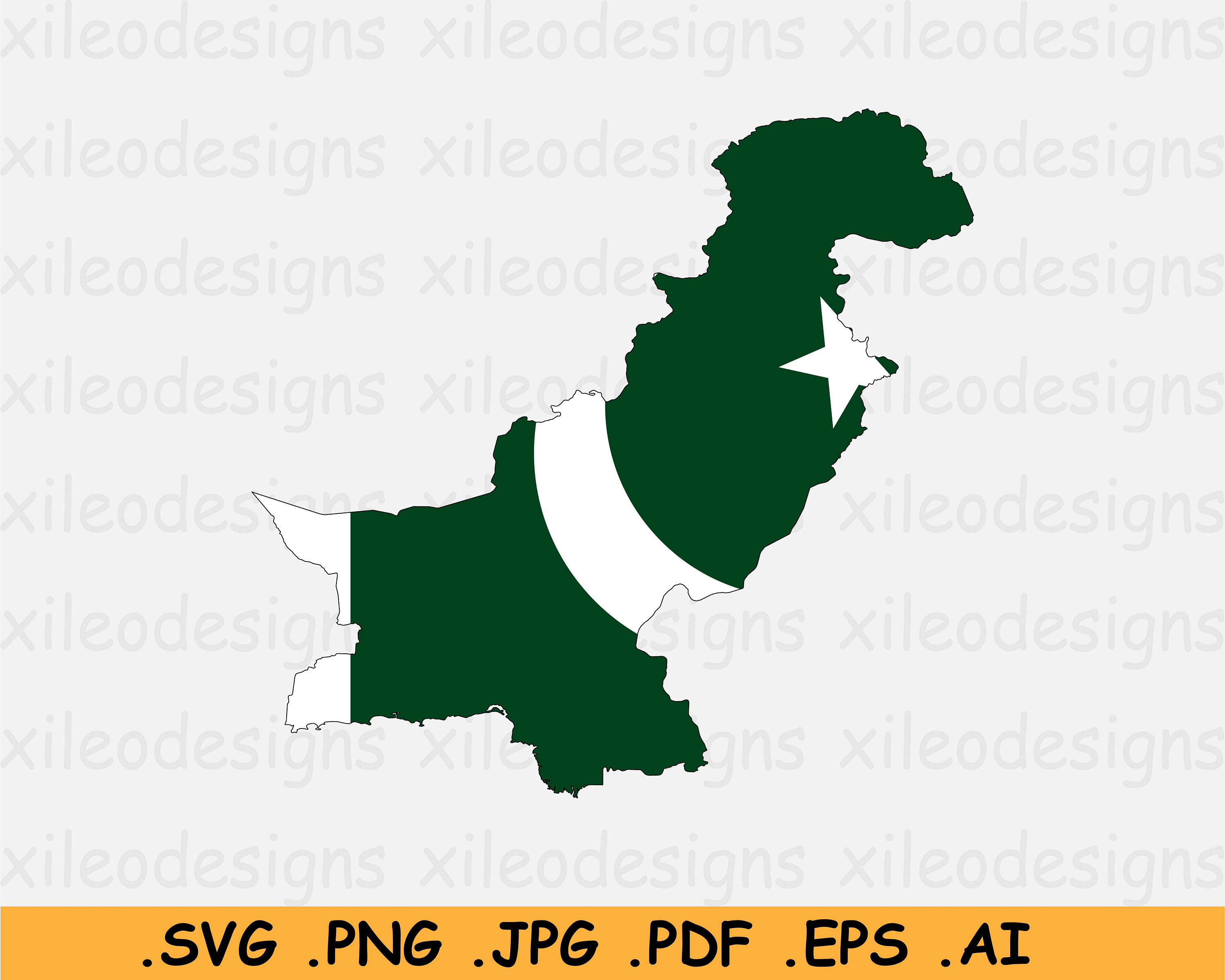 Pakistan Map Flag SVG Pakistani Cricut Cut File Country - Etsy