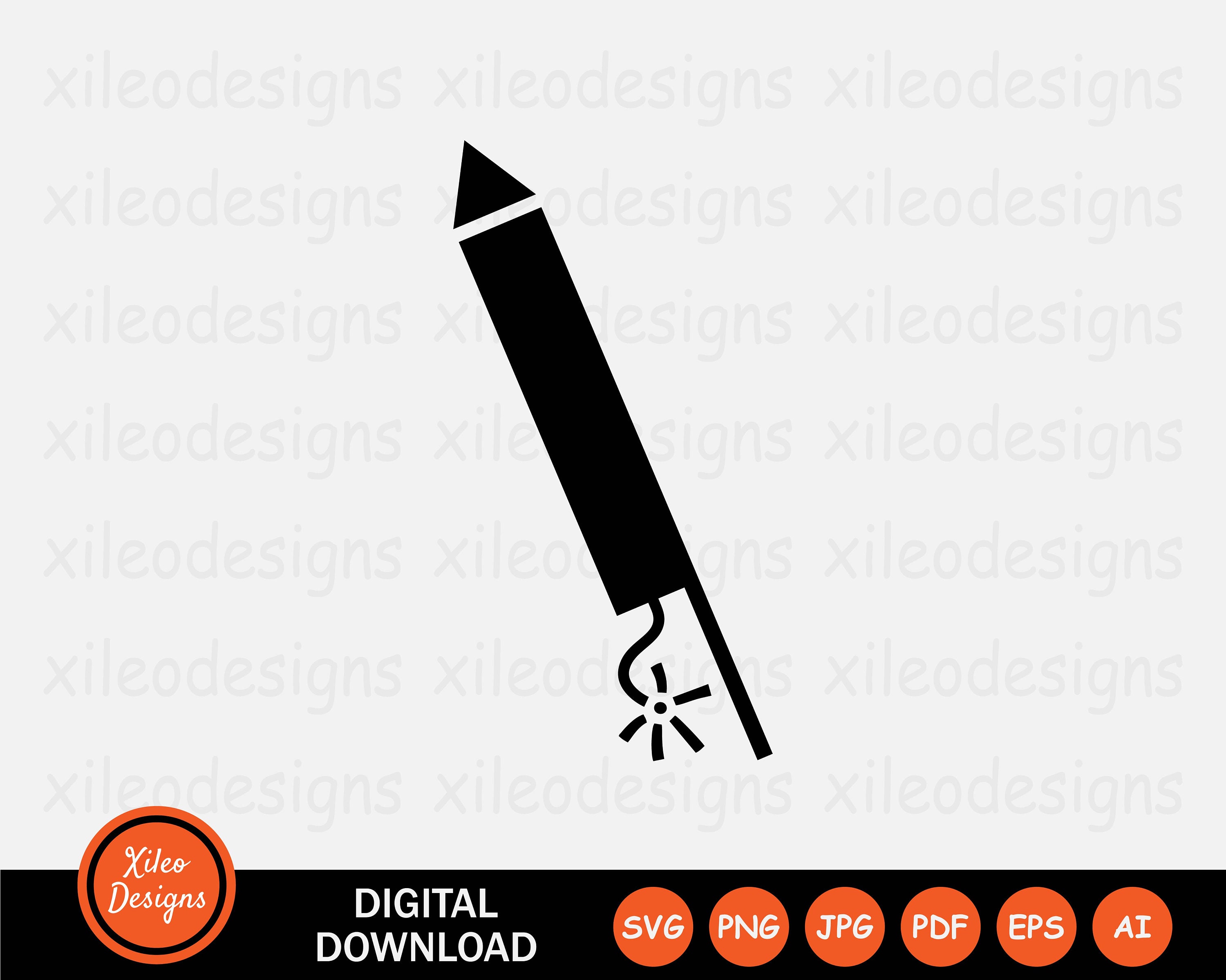 Fireworks Rocket Icon SVG - Firework Launcher Firecracker Sparkle ...