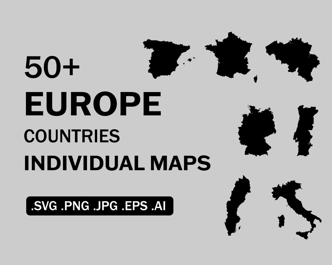 European Countries Individual Maps SVG, Europe Country Nation National ...