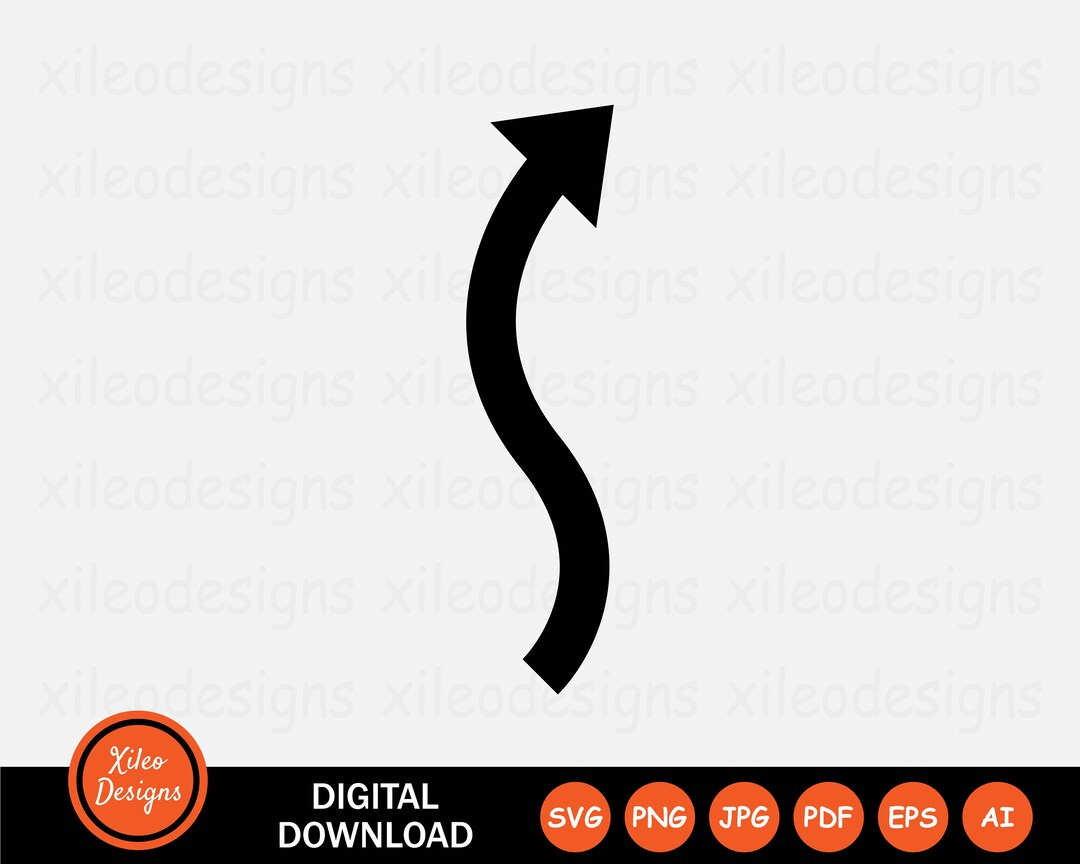 Wave Arrow up Right Icon SVG Wave Pointer Bent Path Aim Png Jpg Eps Ai ...