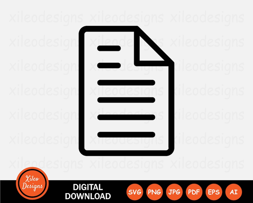Document Icon SVG Text File Page Contract Report Note Sign Symbol ...