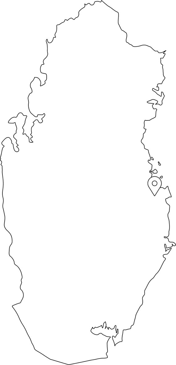 Qatar Map Outline