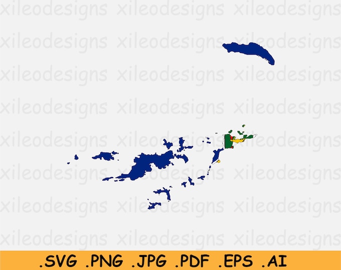United States Virgin Islands USVI Laminated Wall Map - Etsy